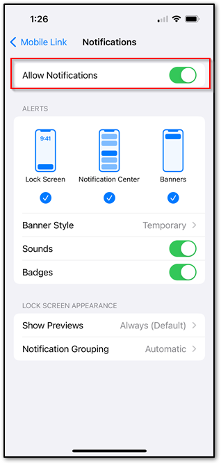 Allowing Mobile Link Location and Notifications permissions in Android ...