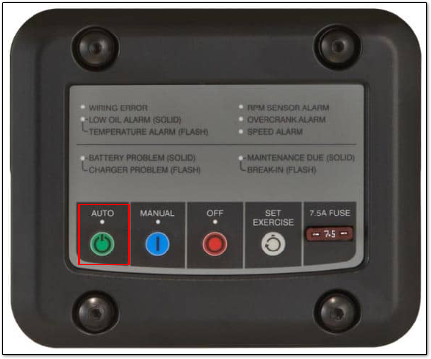 My Generator Shows Switched to OFF, How Do I Put it Back into Auto?