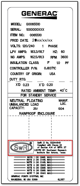 What Does the "SwRI" Logo Mean on My Home Standby Generator Housing?