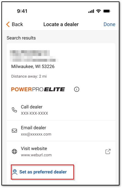 How Do I Select a Preferred Dealer in Mobile Link?
